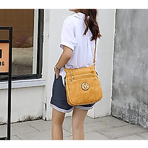 MKF Crossbody Bag for Women – PU Leather Expandable Messenger Purse – Designer Pocketbook Handbag Shoulder Strap