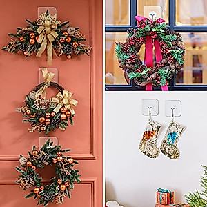 OFIYE Wall Hooks - 22lb(Max) Heavy Duty Adhesive Hooks for Hanging, Waterproof and Rustproof, Transparent Design, Bathroom Kitchen Hooks (10 Pack)