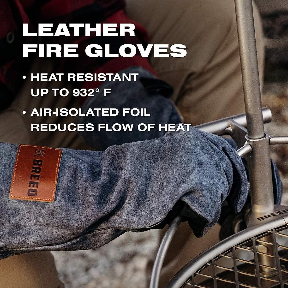 Breeo Fire Pit Fire Gloves | Control The Flame | Heat Resistant 1000° | One Size Fits All