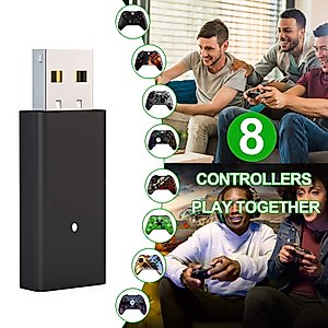 TOMSHEIR Wireless Adapter for Xbox Works for Windows 10 Compatible with Xbox One Controller, Xbox One X, Xbox One S and Elite Series Controller