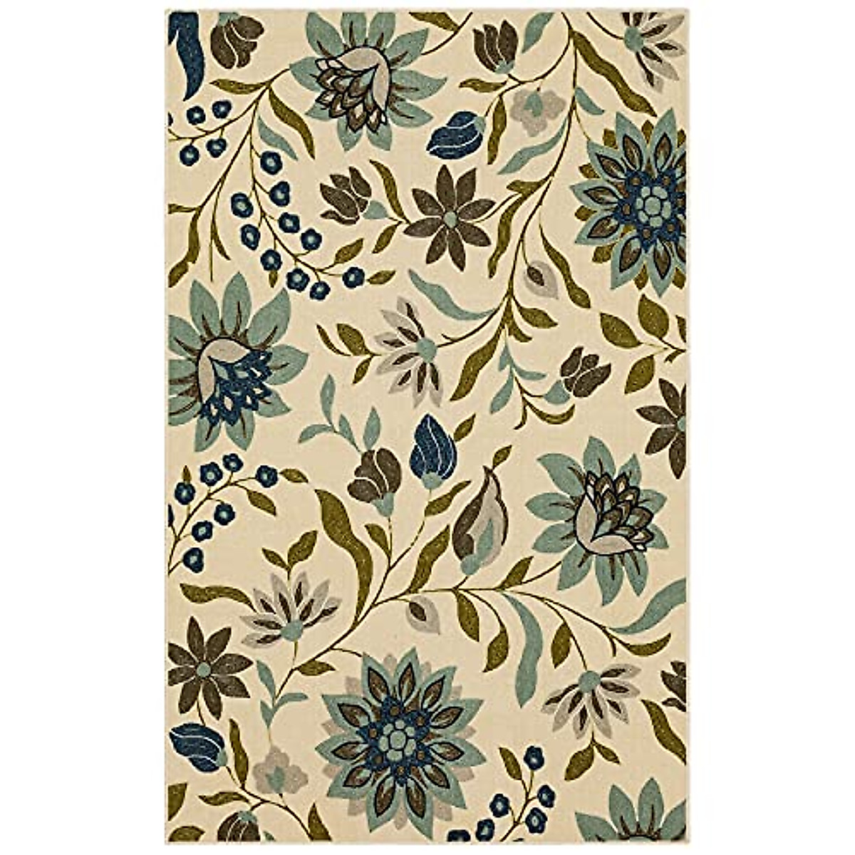Mohawk Home Floral Nylon Area Rug, 5' x 8', Clarita Blue