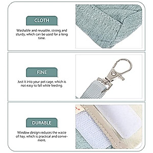 LUOZZY Rabbit Hay Feeder Bag Hanging Guinea Pig Hay Feeder Storage Hanging Hay Feeding Bag for Small Animal Supplies (Blue)