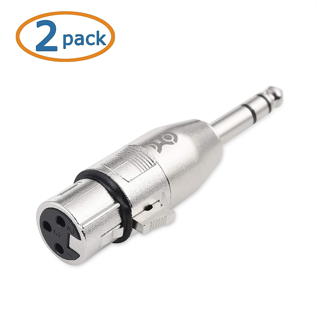Cable Matters 2-Pack 6.35mm 1/4 Inch TRS to XLR Adapter - Male to Female