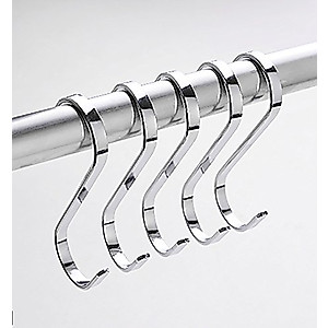 Castuvy Cazlangtvy 9PCS 304 Stainless Steel 3 inch S Flat Hook S Shape Durable Hook Kitchen Pot Storage Box, Bedroom and Office, Home, Garden, Workplace, Outdoor, Silver, 3inch x0.9inch