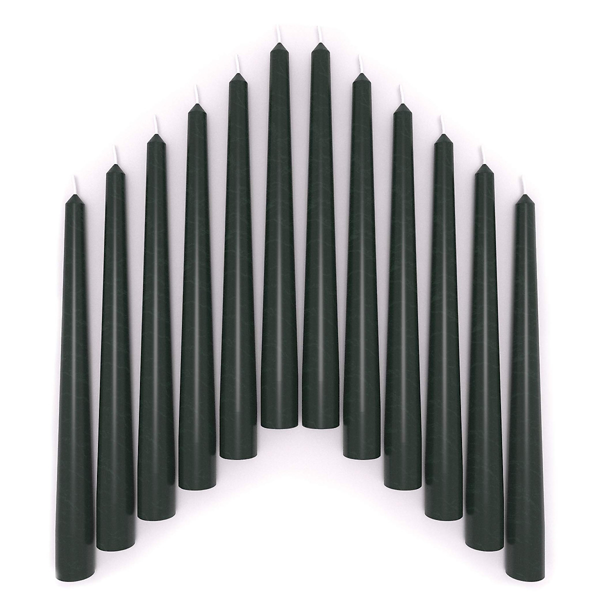 SONEDLY 12 inch Taper Candle 12 Pack - Long Burning Dripless and Smokeless Candles Unscented - Ideal as Halloween Candles and Witchcraft Candles - 10-Hour Burning Coal Black Candlesticks