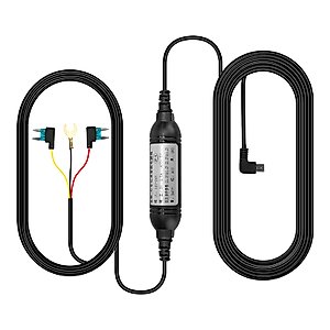 Jansite Hardwire Kit Mini USB Port for Dash Cam Mirror Support Time-Lapse Video Low Voltage Protection 12V-24V to 5V 9.8ft
