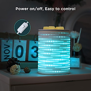 Enaroma Wax Melt Warmer Ceramic Oil Burner with Led Coloful Changing Electric Candle Wax Melter with Silicone Removeable Tray Liners for Home Office Bedroom