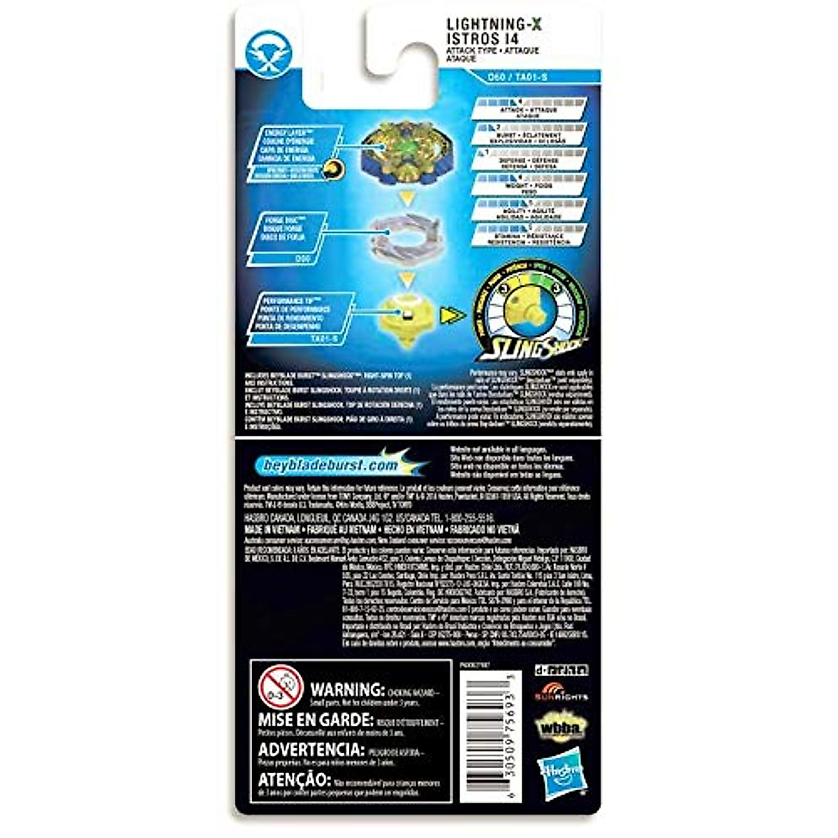 Beyblade Burst Turbo Slingshock Single Top Lightning-X Istros I4, Multicolor