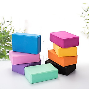 Dofover Set of 2 Yoga Blocks EVA Foam Exercise Bricks Provides Stability Balance and Support Improve Strength - 9 x 6x 3 inches (Orange)