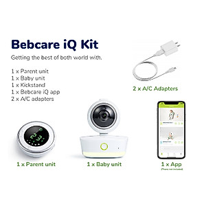 Bebcare iQ - Smart HD Baby Monitor: Full HD 1080p Video, Pan-and-Tilt, Temperature Sensor, Motion and Sound Alert, Stand-Alone Audio Monitor Unit (Without Breathing Sensor Mat)