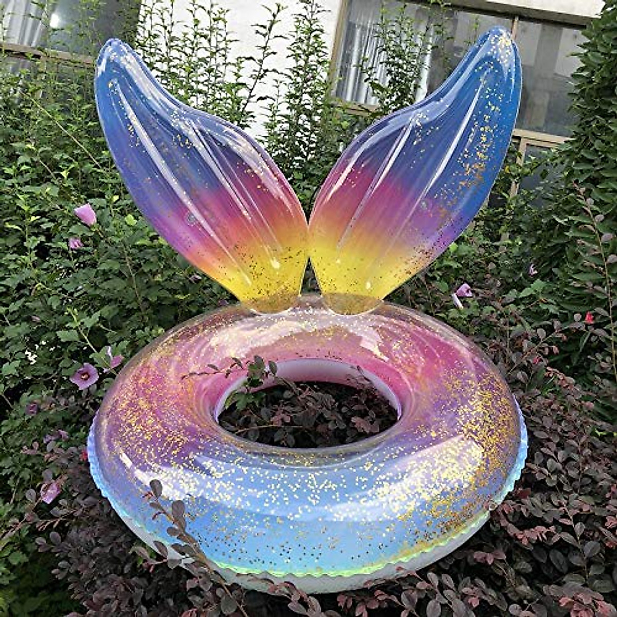 Inflatable Mermaid Pool Float - 2020 Floaties for Adults Pool Float Swimming Ring Pool Float Inner Tube Outdoor Beach Party Play Pool Water Toy for Adults