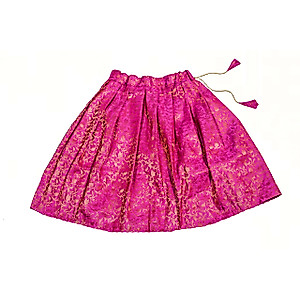 TRADITION INDIA Pink Dupion & Brocade Silk Lehenga Choli Set, Sleeveless Kids Lehenga Choli, Pattu Pavadai, Kids Ethnic Wear 0 to 6 Months