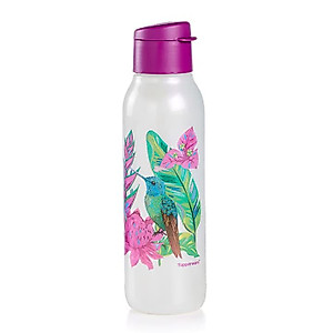 New Tupperware Hummingbird Medium ECO Shimmers Water Bottle 25oz / 750ml Purple