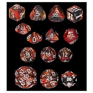 Mage Bullets - 14 Unusual Dice Set Approved for Use with Dungeon Crawl Classics - DCC - Unleashed Arcana