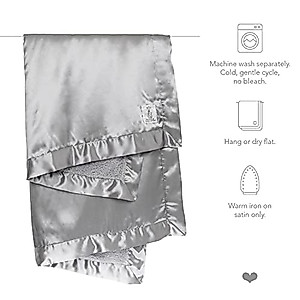 Little Giraffe Chenille Satin Baby Blanket 35" x 45", Blue