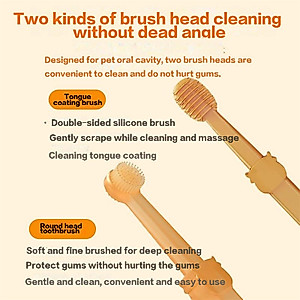 Wlgfbo Nanoflex Pet Toothbrush, Nanoflex Pet Toothbrush with Tongue Scraper, Brush Pet Toothbrush with Tongue Scraper, Brush Pet Toothbrush, Nano Flex Pet Silicone Toothbrush-2set