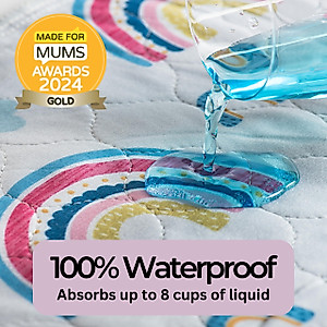 Hygge Sheets® Potty Training Pee Pads for Kids, Toddlers - 100% Waterproof, Non Slip Bed Wetting Pad for Twin Beds - Washable, Reusable Mattress & Sheet Protector - Rainbow