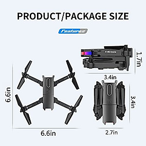 Mini Drone Rc Drones With Camera for Adults 1080P HD Fpv Drone with Two Batterys, Altitude Hold Headless Mode One Key Start Speed Adjustment, Rc Quadcopter Plane for Beginners Cool Stuff (Black)