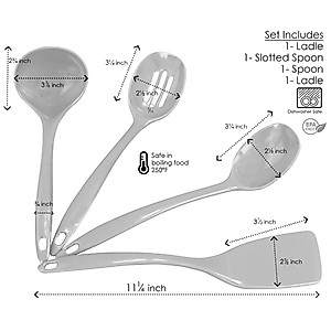 Calypso Basics by Reston Lloyd Melamine Utensil Set, 4-Piece, Indigo (81705)