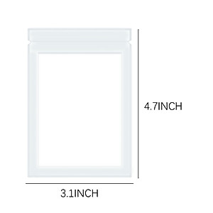 Clzemo Clear Reusable Ziplock Pouch 4.7"x3", 100Pcs Food Grade Zip Lock Flat Pouches Sealable Heat Seal Mylar Packing Bags, Resealable Plastic Smell Proof Bag for Candy and Snacks Storage Packaging