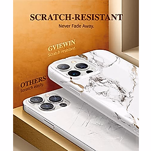 GVIEWIN for iPhone 13 Pro Max Case, Marble Soft TPU Shockproof Protective Case, Ultra Slim Thin Glossy Stylish Phone Cover, 6.7" 2021(White/Gold)