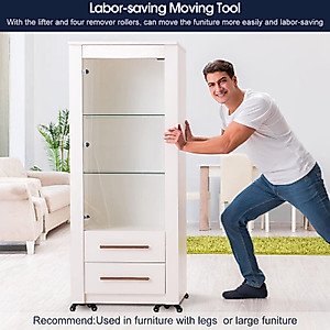 Furniture Mover 4-Pack Steel Tri-Dolly Set, 6-Inch, 132 lbs Load Capacity Each Pack, 3 Wheels Mover Dollys for Moving Heavy Furniture, Grand Piano Table