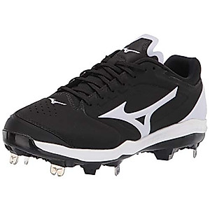 Mizuno Sweep 5 Low Women's Metal Softball Cleat, Black/White, US 9