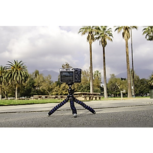 Arkon Mini Tripod Camera Mount for Canon Sony Fujifilm Samsung Nikon Cameras, Black/Blue