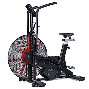 leikefitness Fan Exercise Bike Upright AirBike Indoor Cycling Stationary Bicycle with Unlimited Air Resistance System,Heart Rate Compatibility and Tablet Holder for Home Cardio Workout