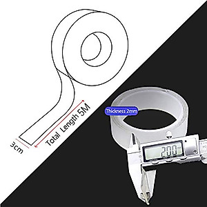 Nano Tape Double Sided Sticky Washable Multipurpose Adhesive Tape Traceless Washable, Heavey Duty Strong Sticky Mounting Tape Gel Poster Tape for Paste Items Office & Household (16.4Ft x 1.18In)