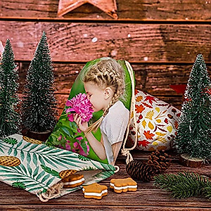 10 Pieces Sublimation Blank Drawstring Bags Reusable Muslin Sachet Backpacks Favors Heat Press DIY Crafts for Party Wedding Christmas Storage Home Party Arts Supplies (Medium)