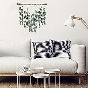 Sggvecsy 17.7‘’Eucalyptus Wall Hanging Artificial Eucalyptus Plant Fake Greenery Vine Boho Wall Decor for Apartment Bathroom Bedroom Kitchen Farmhouse Home Living Room Office Decorations