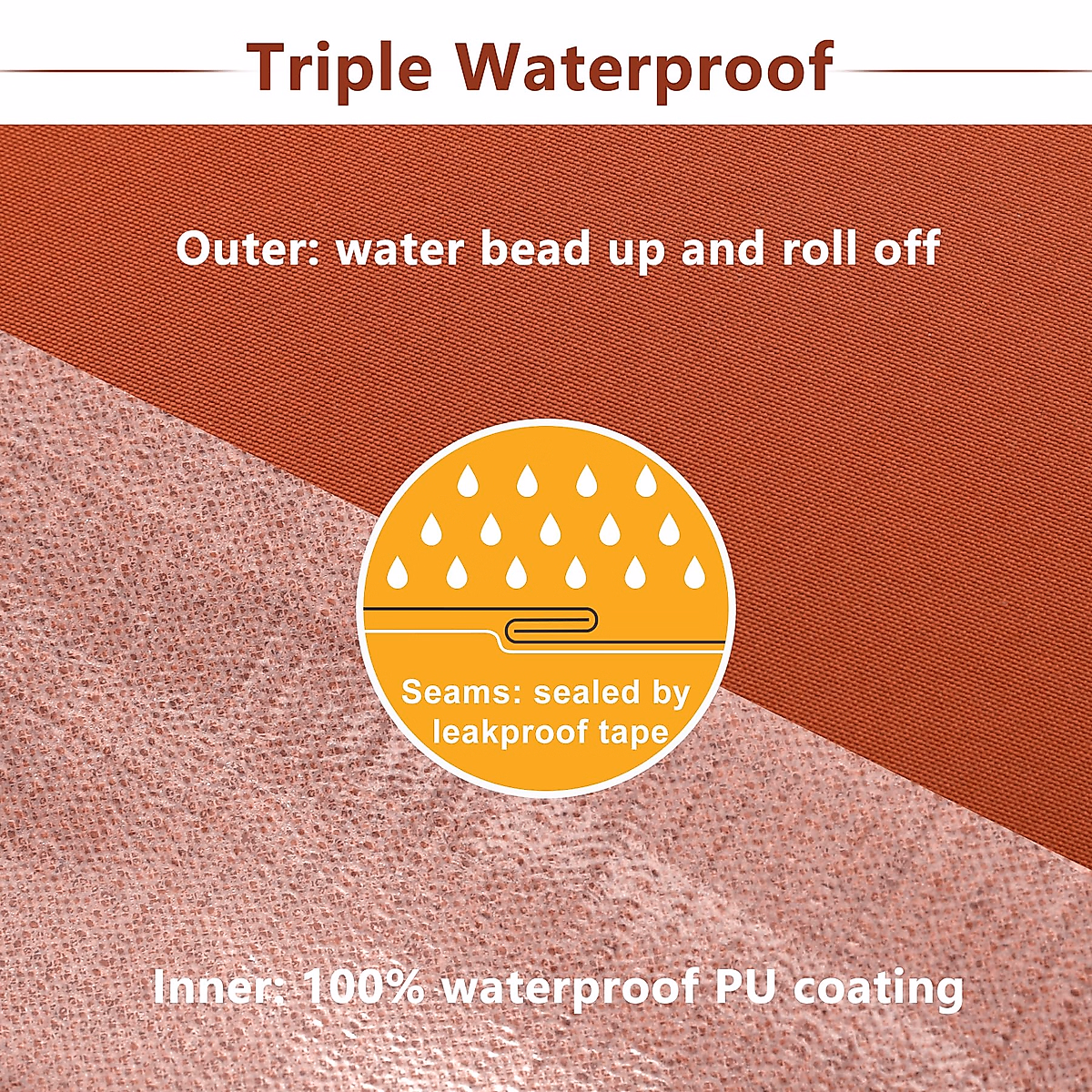 Favoyard Patio Chair Cushions 22 x 22 x 3 Inch Waterproof Outdoor Seat Cushions for Patio Furniture 3-Year Color Fastness Garden Sofa Couch Chair Pads with Handle & Adjustable Straps Set of 2, Spice