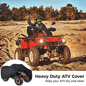 Heavy Duty ATV Cover(XXXL), 102''x44''x48'', Universal Fit Rip Resistant Waterproof Quad Four Wheeler ATV Cover Protects 4 Wheeler from Snow Rain or Sun