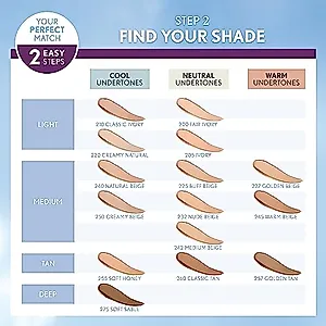 CoverGirl & Olay Simply Ageless 3-in-1 Liquid Foundation, Matte Finish, Hyaluronic & Vitamin C Formula, Cruelty Free, Natural Beige, 1 Count