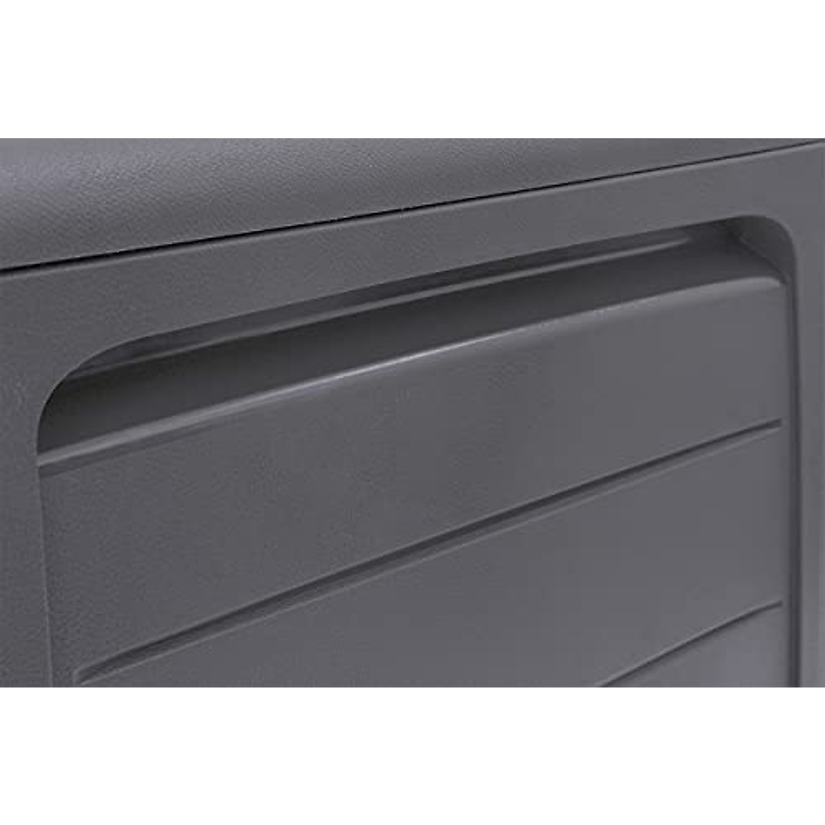 Keter Marvel+ 270L Outdoor 65% recycled Garden Furniture Storage Box Graphite Wood Panel Effect | Fade Free | All Weather Resistant | Safe and Secure | Zero Maintenance | 2 year Warranty