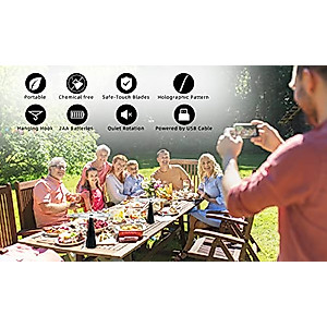 Fly Swatters for Tables, Food Swatter for Outdoor Indoor Meal, Party, Restaurant, USB Powered Picnic Fly Swatter(3 PCS)