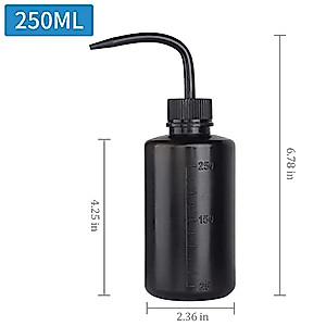 UPTATSUPPLY 3 PCS Tattoo Bottle Squeeze Wash Bottle Convenient Green Soap Supply Wash Tattoo Accessories (250ml Black)