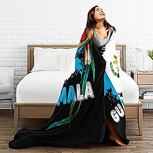 Flannel Fleece Blanket for Bed Sofa Room Bedroom Floor,Soft Fuzzy Plush Blanket,Super Soft,Warm,Super Cozy and Comfy for All Seasons (Guatemalan Flag and Guatemala Quetzal Bird,50"X40")