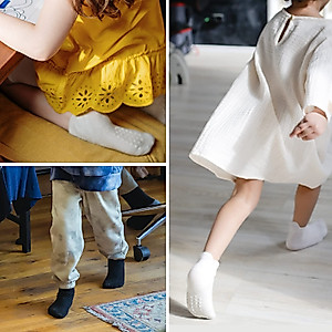 BOOPH Non Slip Toddler Socks Baby Boys Girls Anti Skid Grip Socks 3-5T Black