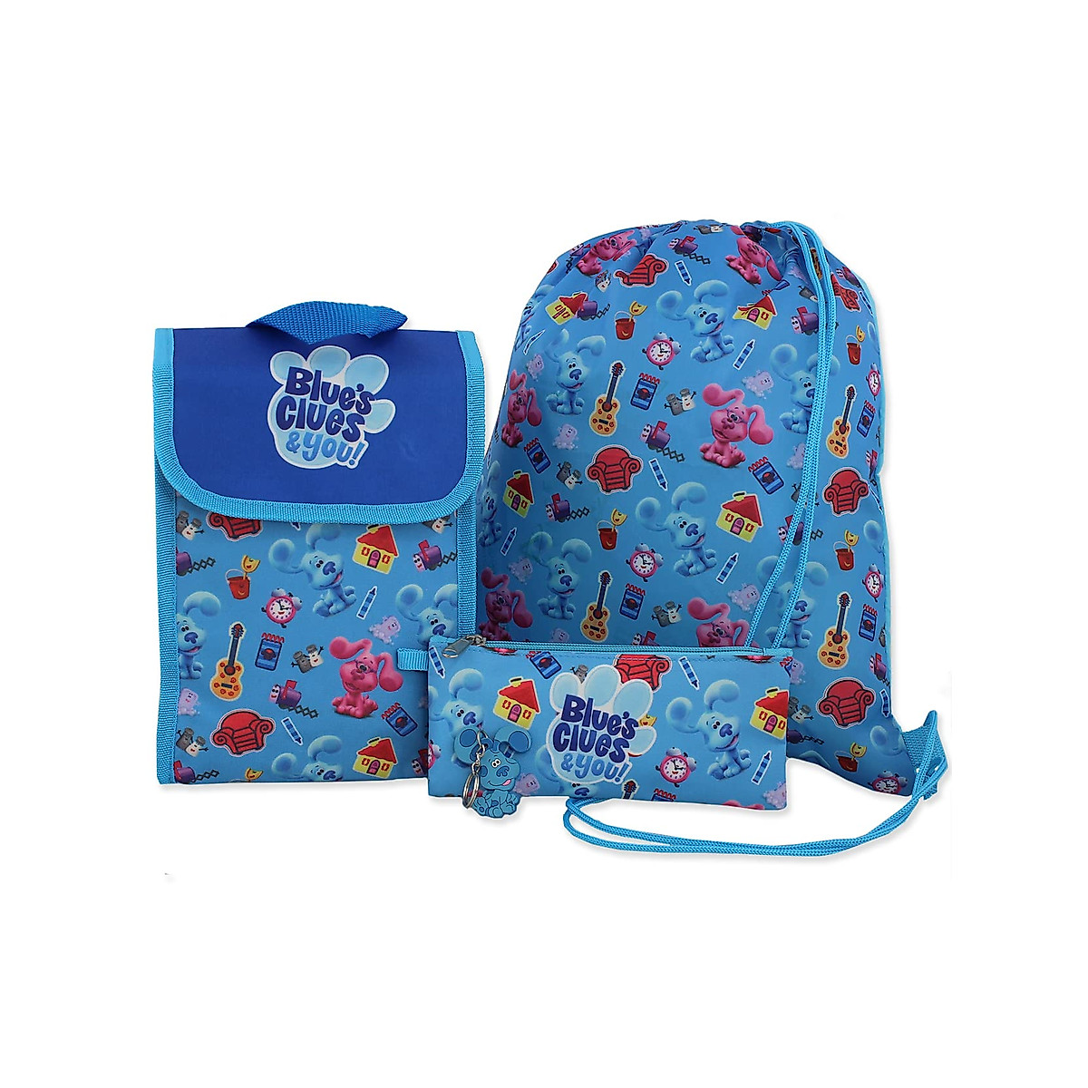 Nickelodeon Blue's Clues & You Boys Girls 16" Backpack 5 piece School Set (One Size, Blue)