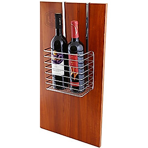 YBM HOME Multipurpose Over The Door Storage Basket Caddy - Works as a Kitchen Cabinet Organizer, Wine Holder, Bathroom Shower Caddy Tray, Storage Bags, Cleaning Supplies, 2-Pack Chrome 2217