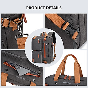 MOLNIA 3 in 1 Laptop Backpack, 17.3 inch Computer Bags for Men, Laptop Backpack for Men, for Travel Bussiness Men Women,Dark Grey