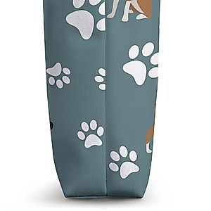 Boxer Dogs Pattern Design with Paw Prints Tote Bag