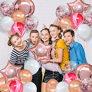 Decor365 Rose Gold Balloons Rose Gold Party Decoration Confetti Pink White Rose Gold Balloon Garland for Birthday Wedding Engagement Bridal Shower Bachelorette Baby Shower Anniversary Party Supplies