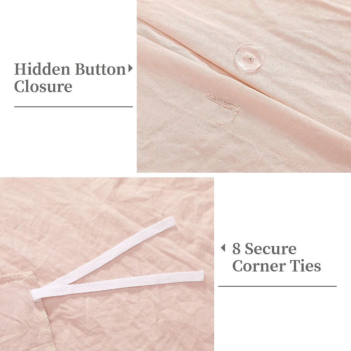 Pink Ruffled Duvet Cover Twin, 2PCS Soft Washed Microfiber Vintage French Country Duvet Cover Set for Kids Girls, Pink, 68x90 in