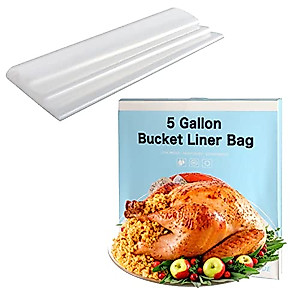 5 Gallon Bucket Liner Bags Brine Bucket Bags for Marinating and Brining Turkey and Poultry Brine Bags Food Grade, BPA Free Safe for Food Storage-16 Bags