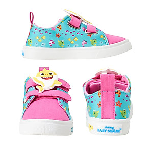 Nickelodeon Baby Girls' Shoes - Baby Shark Low-Top Laceless Sneakers (Toddler), Size 8 Toddler, Baby Shark