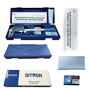 Digital Calipers, DITRON 6" Vernier Caliper- Electronic Micrometer with Large LCD Screen, Stainless Steel, Auto-Off Feature, Inch/Fraction/Millimeter