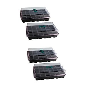 GANAZONO 4 Sets 24 Starting Planter Microgreens Tray Starter Tray Plant Starting Trays Growing Tray Garden Propagator Greenhouse Grow Trays Miniature Kits Germination Pot Vegetable